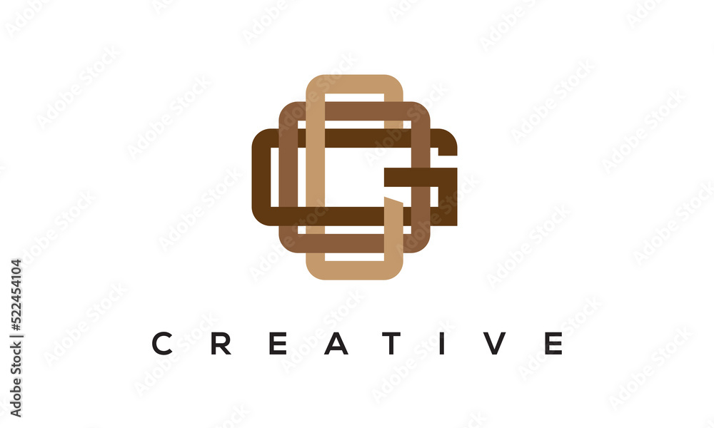 initial COG, GOC letters monogram, three letters creative modern ...