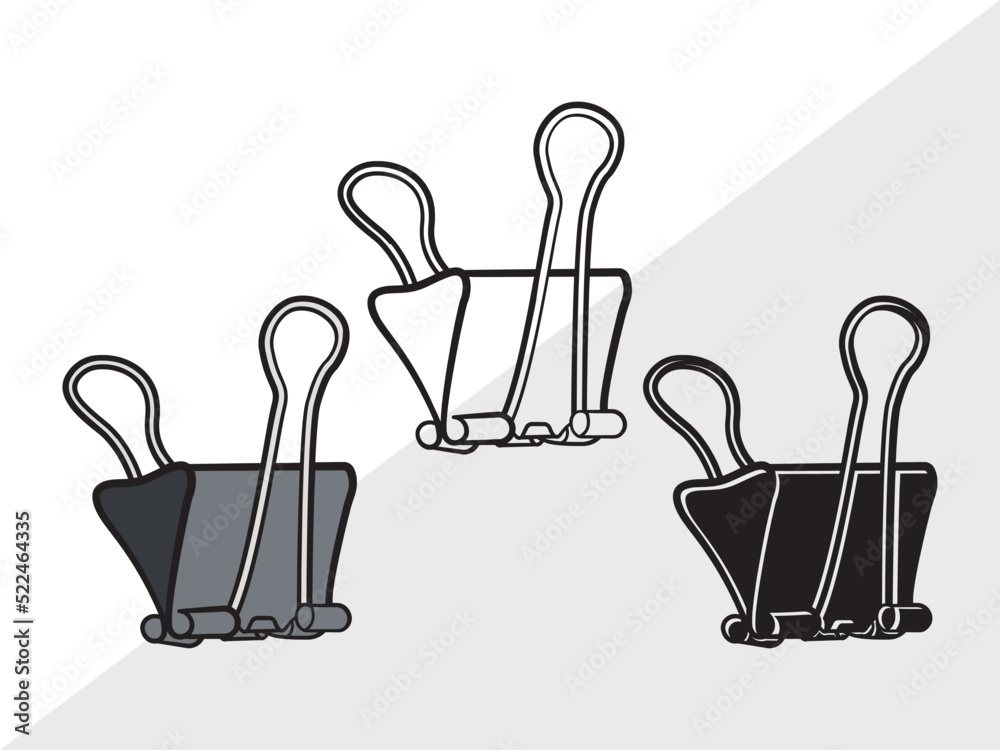 Binder Clip Clipart SVG Cut File | Binder Clip SVG | School Supplies ...