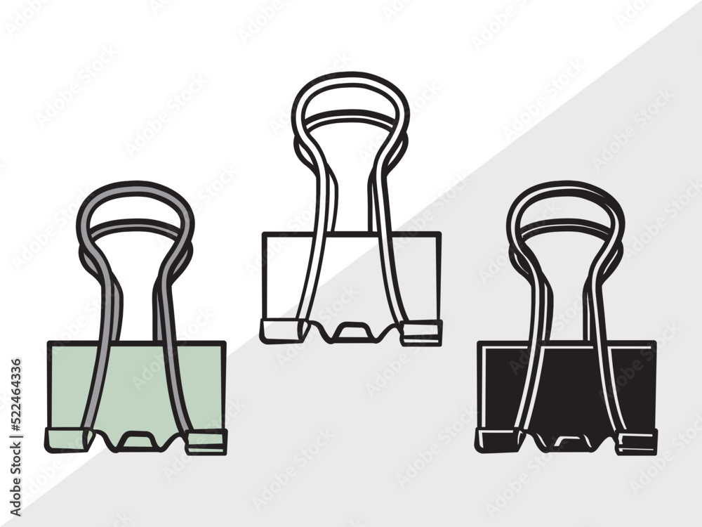 Binder Clip Clipart SVG Cut File | Binder Clip SVG | School Supplies ...