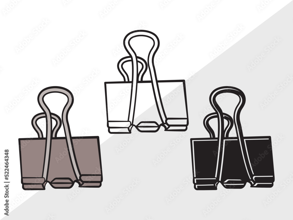 Stockvector Binder Clip Clipart SVG Cut File | Binder Clip SVG | School ...