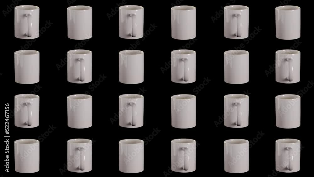 mockup of rotating white mugs on a black background Stock Video | Adobe ...