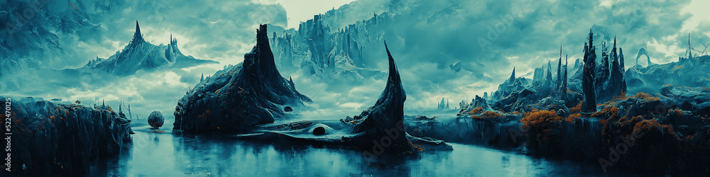 Artistic concept painting of a beautiful fantasy landscape, surrealism ...