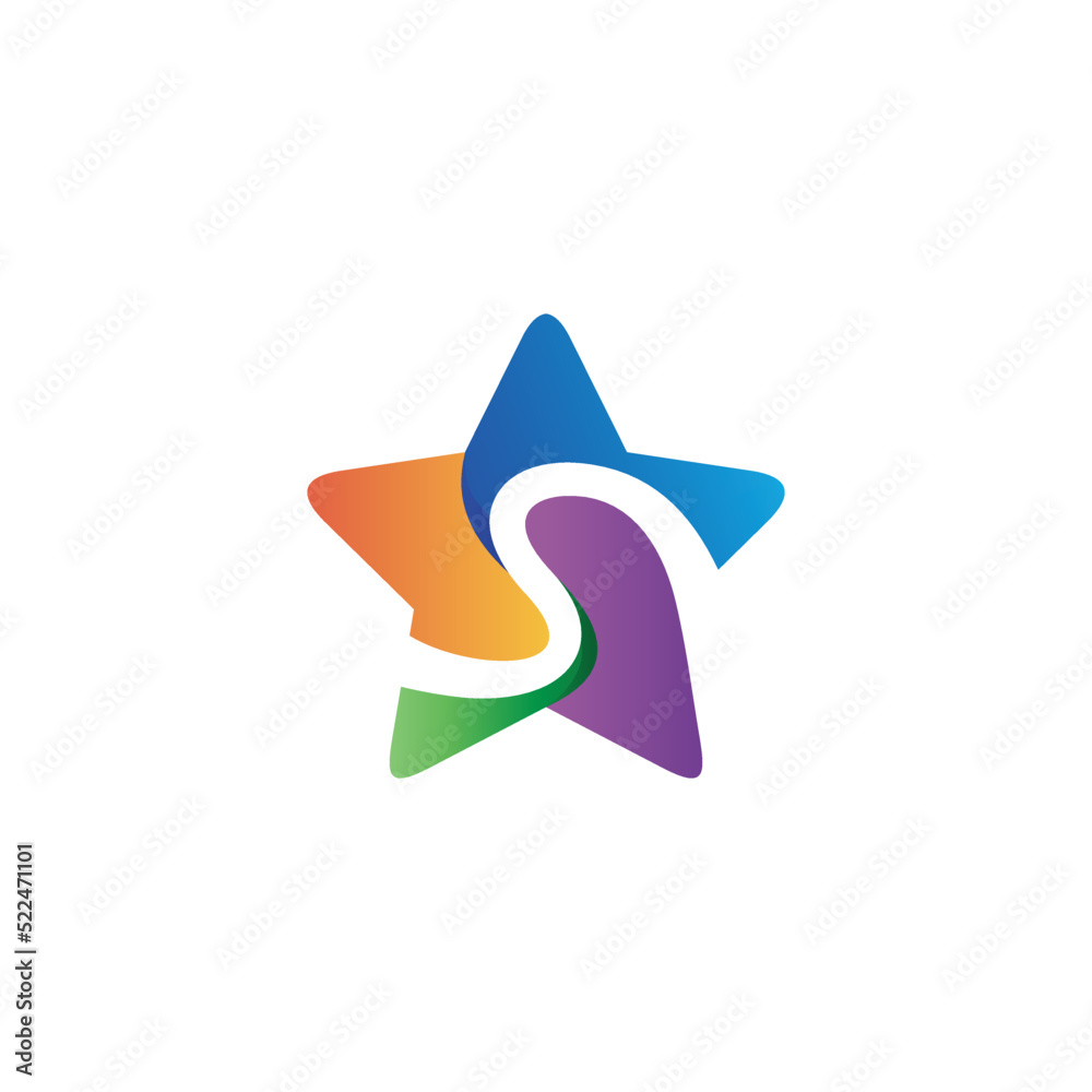 Star and letter s logo design Stock Vector | Adobe Stock