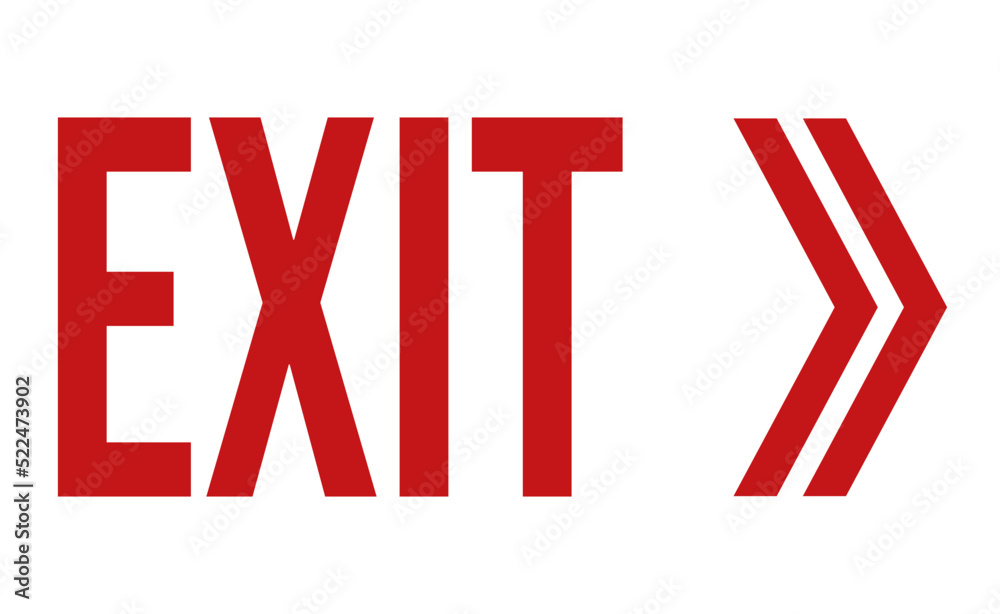 exit sign with red text and right arrow Stock Vector | Adobe Stock