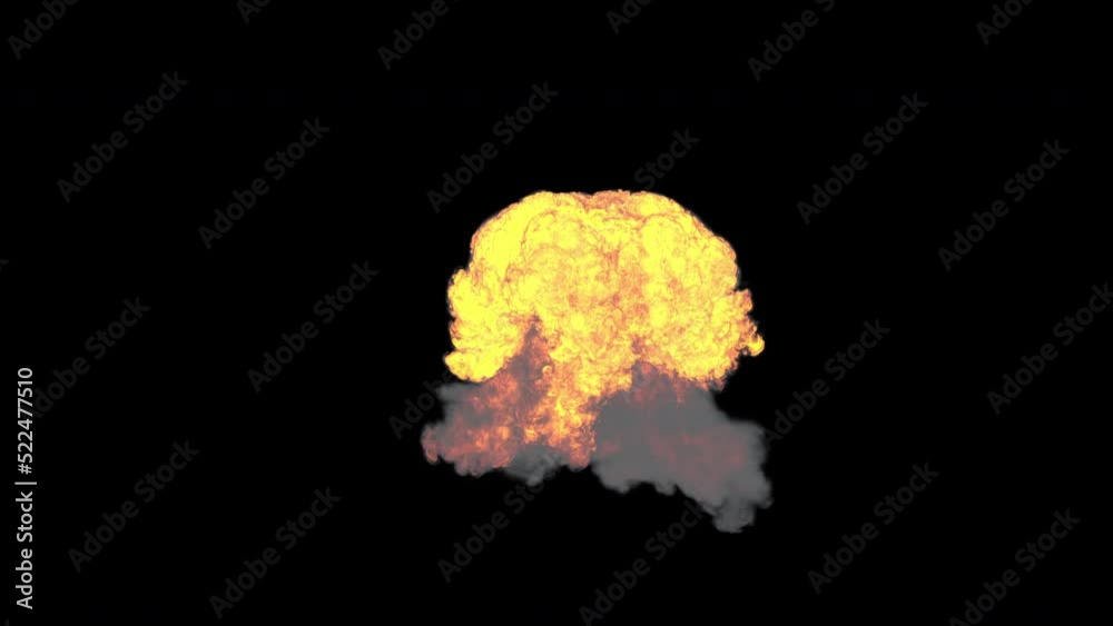 Explosion fire bomb, fire effect. Black screen smoke explosion ...