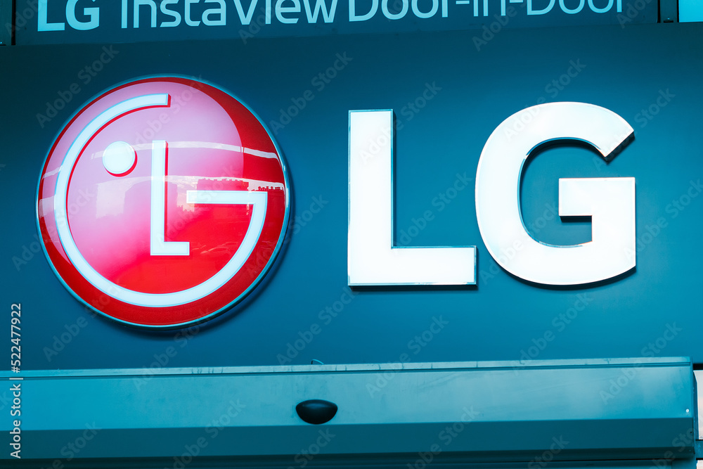 10 July 2022, Antalya, Turkey: The logo of LG, the world's largest and ...