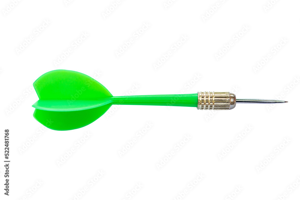 Green and dart Isolated on White Background with clipping path Stock ...