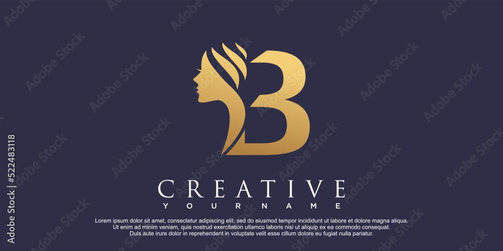 Letter B with beauty concept logo design premium vector Stock Vector | Adobe Stock