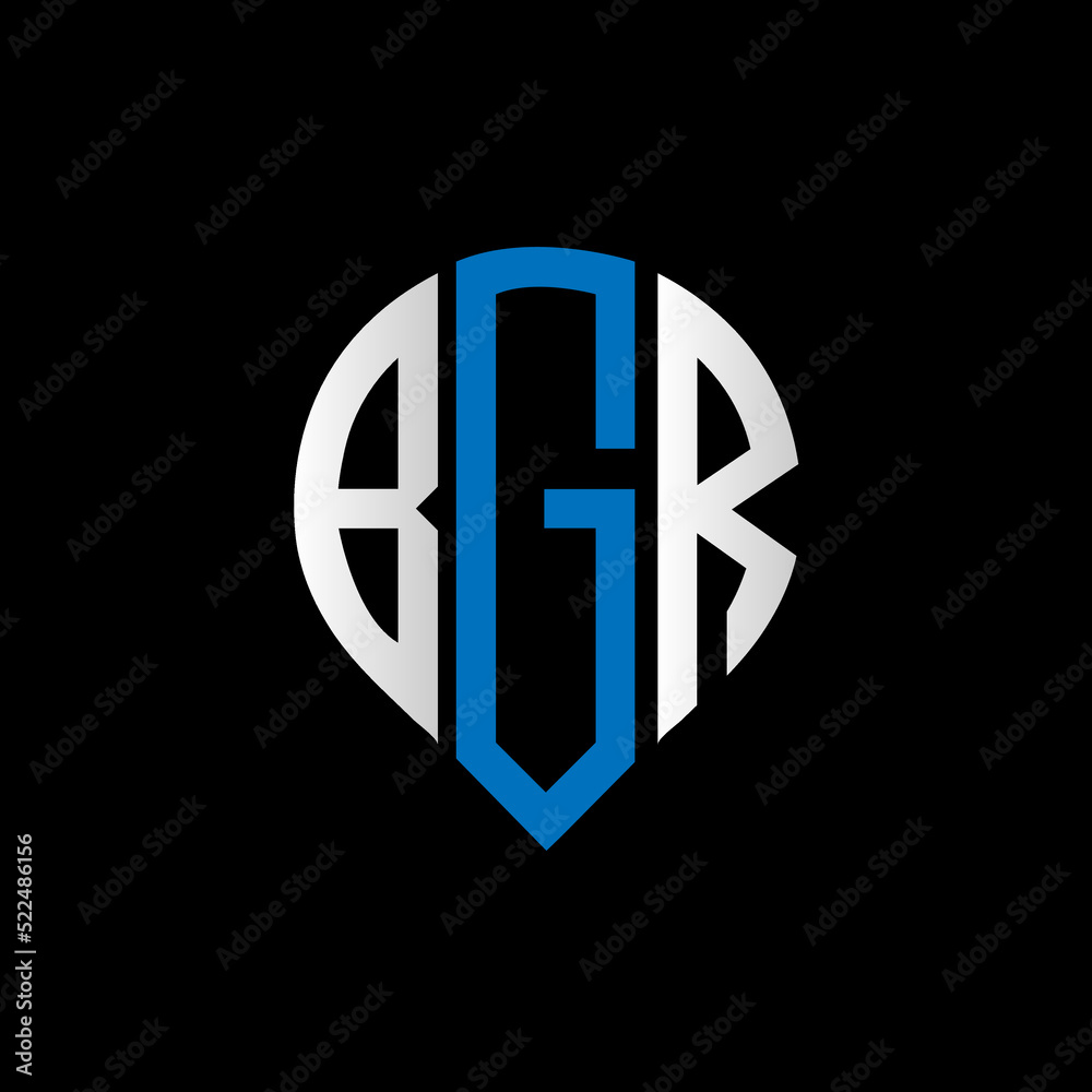BGR logo monogram isolated on circle element design template, BGR ...