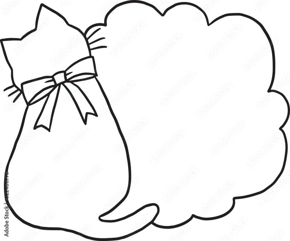 Cat frame border cartoon doodle kawaii anime coloring page cute ...