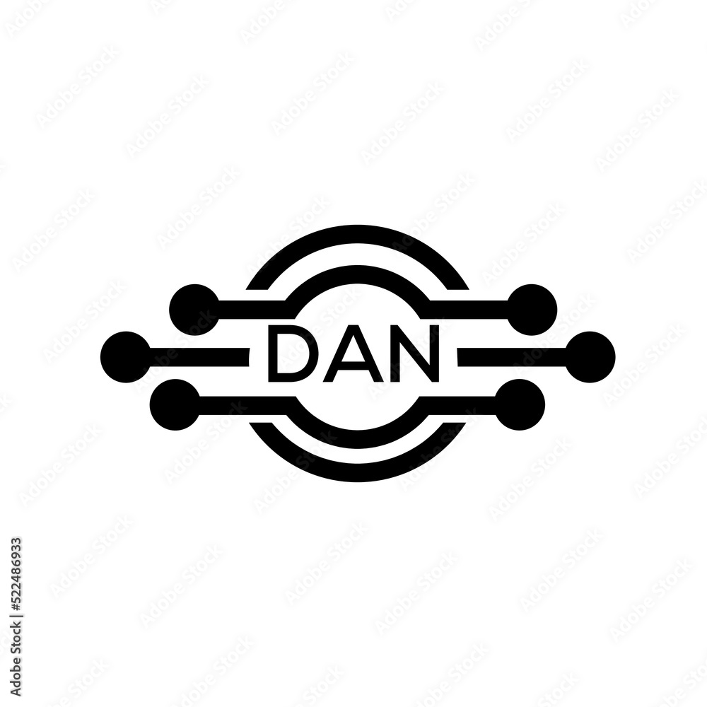 DAN letter logo. DAN best white background vector image. DAN Monogram ...
