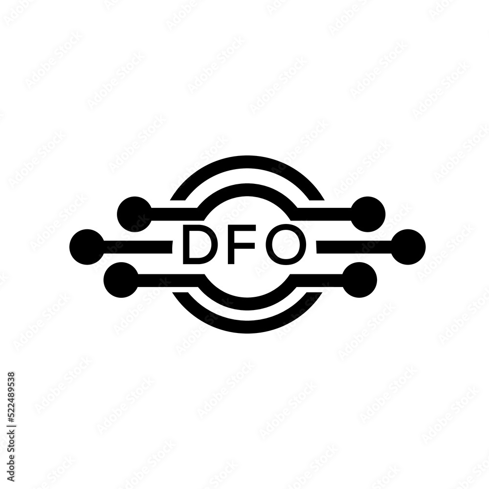 DFO letter logo. DFO best white background vector image. DFO Monogram ...