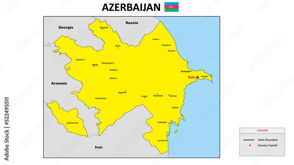 Fototapeta mapa świata dla dzieci Azerbaijan Map. State and district ... Fototapeta mapa świata dla dzieci Azerbaijan Map. State and district ...