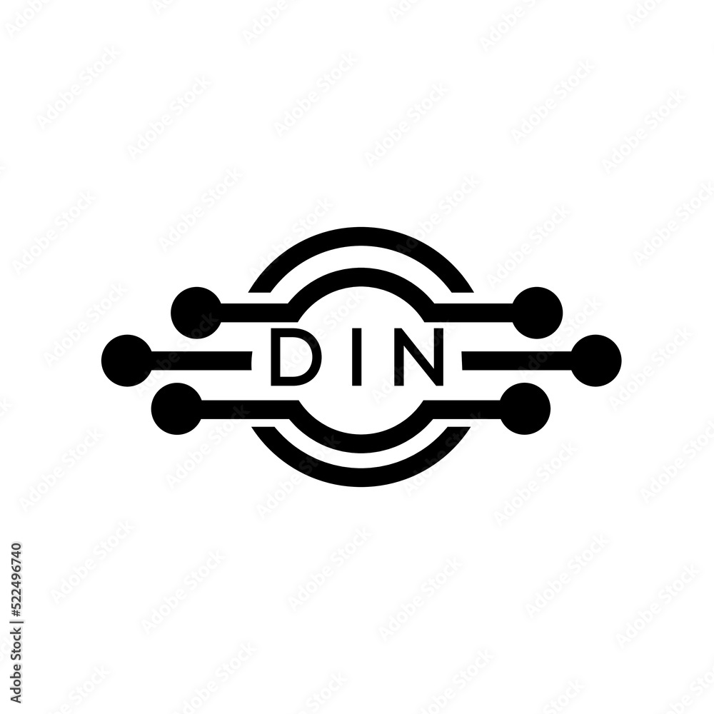 DIN letter logo. DIN best white background vector image. DIN Monogram ...