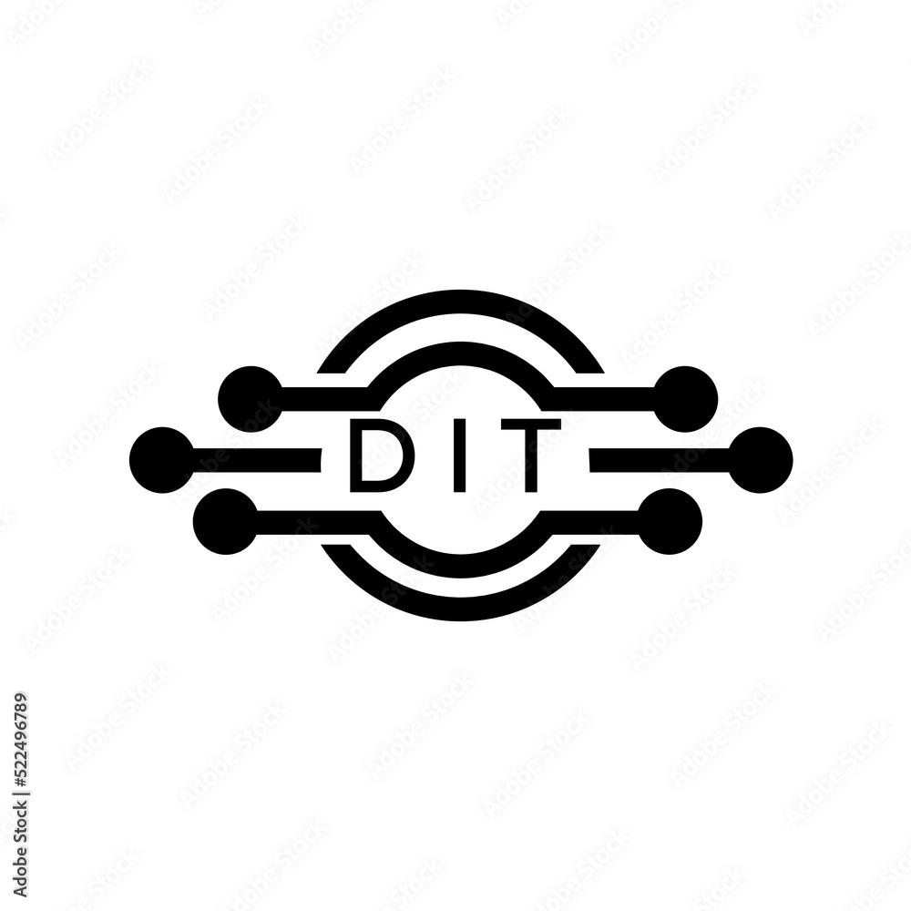 DIT letter logo. DIT best white background vector image. DIT Monogram ...