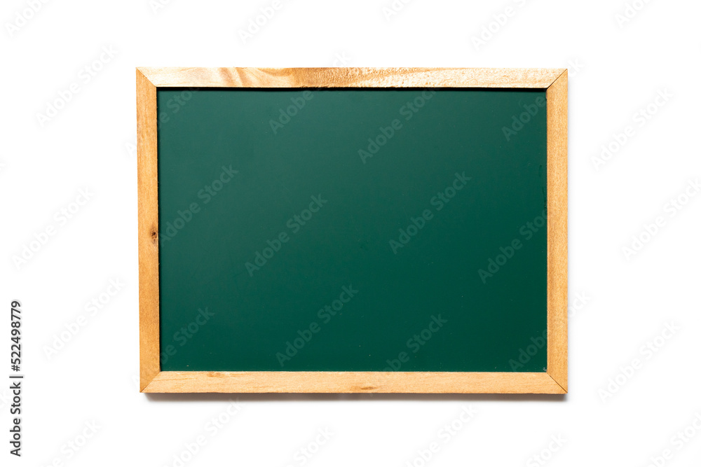 Blank green color blackboard on white background with copy space for ...