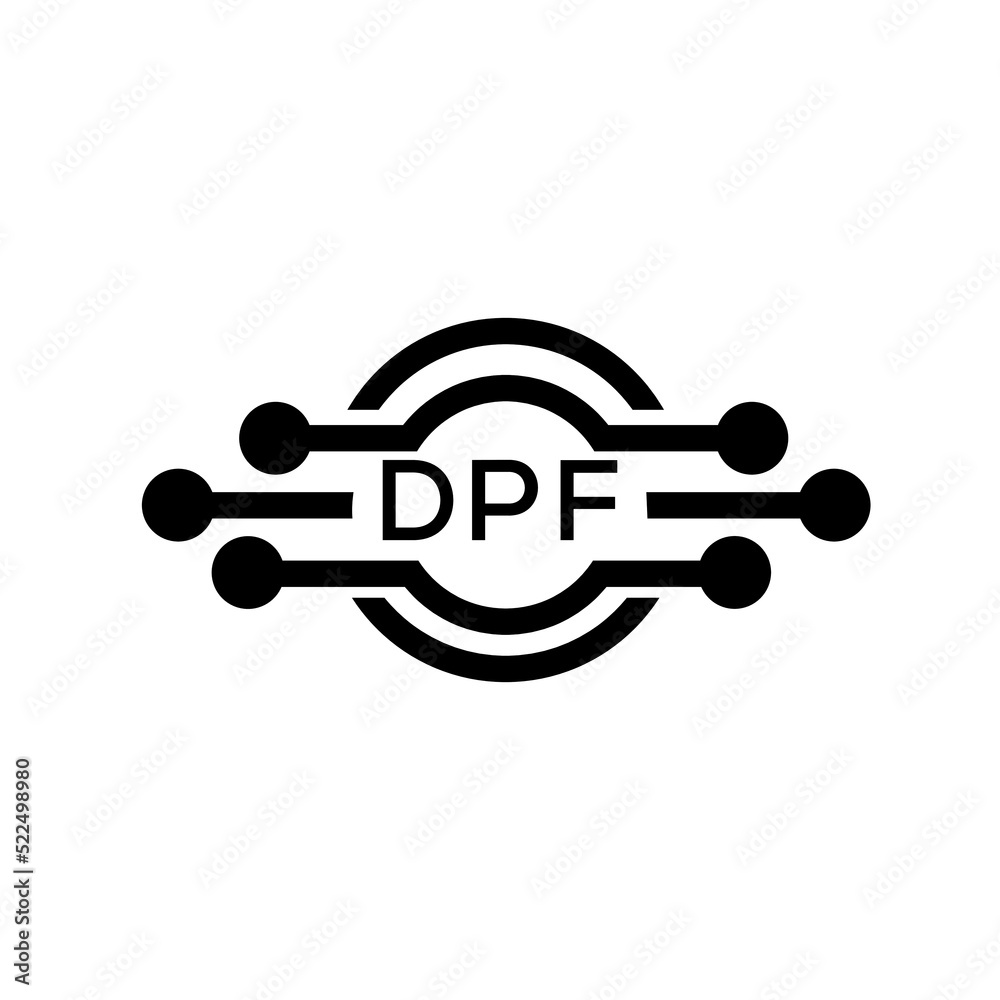 DPF letter logo. DPF best white background vector image. DPF Monogram ...