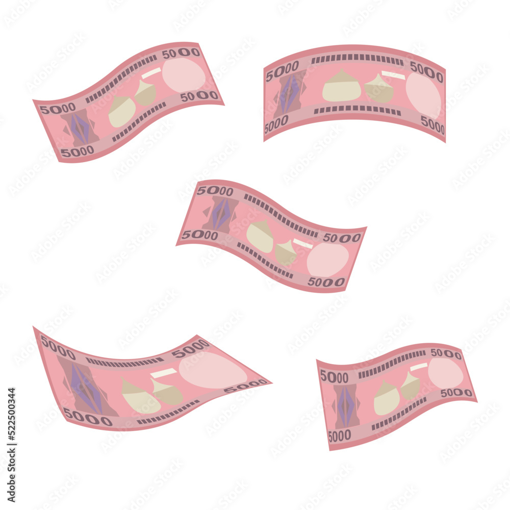 Rwanda Franc Vector Illustration. Rwandan money set bundle banknotes ...