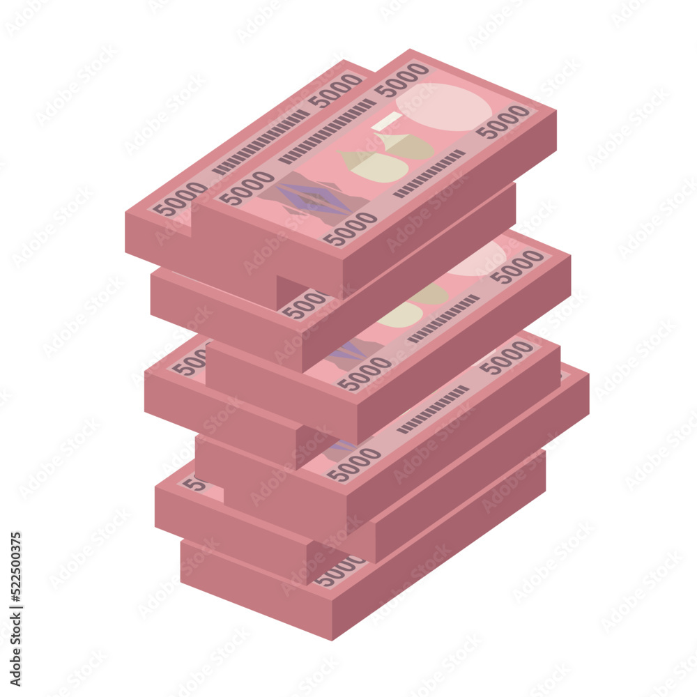 Rwanda Franc Vector Illustration. Rwandan money set bundle banknotes ...