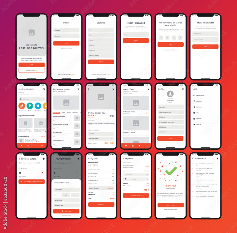 Online store mobile app template. Online shop website concept. Shopping ...