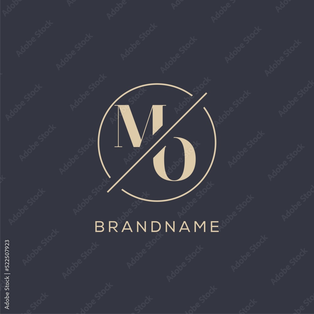 Initial letter MO logo with simple circle line, Elegant look monogram ...