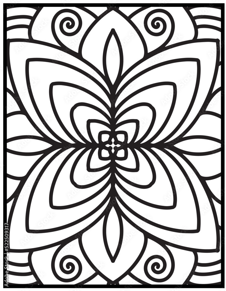 Simple mandala coloring page with easy and simple patterns for kids or ...