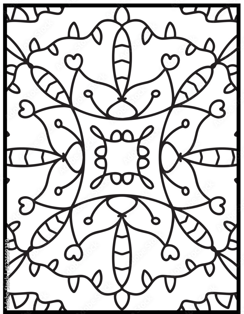 Simple mandala coloring page with easy and simple patterns for kids or ...