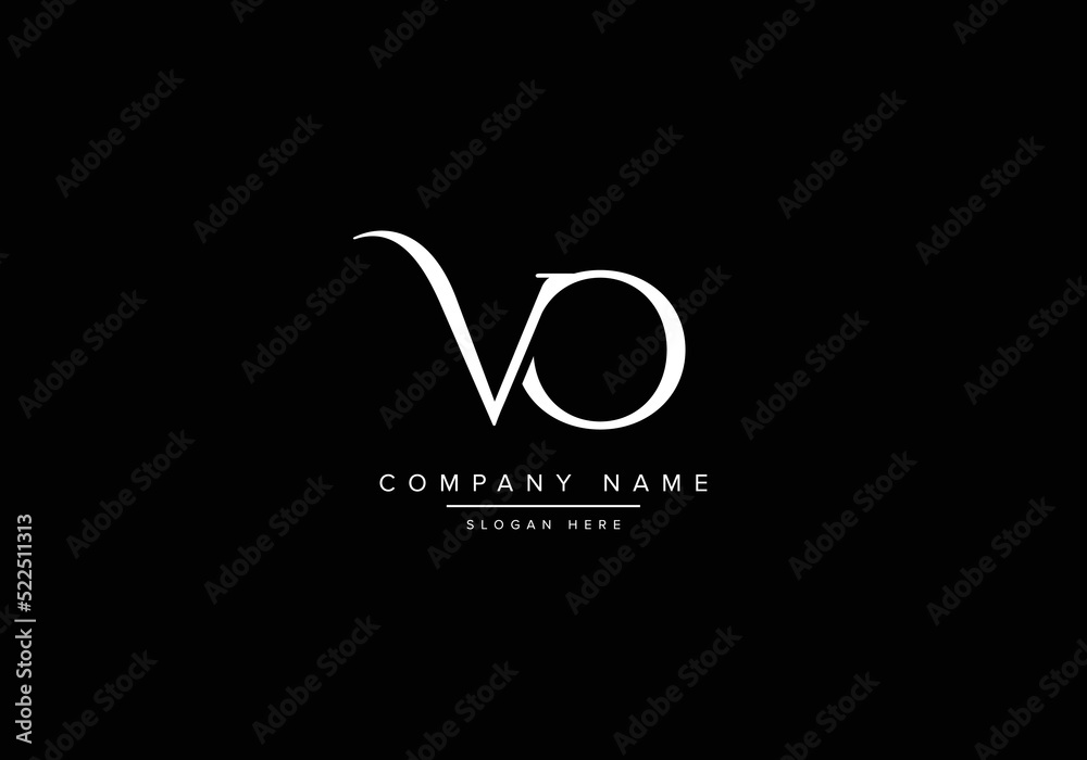 Letter VO monogram logo. mockup thin line art vector Stock Vector ...