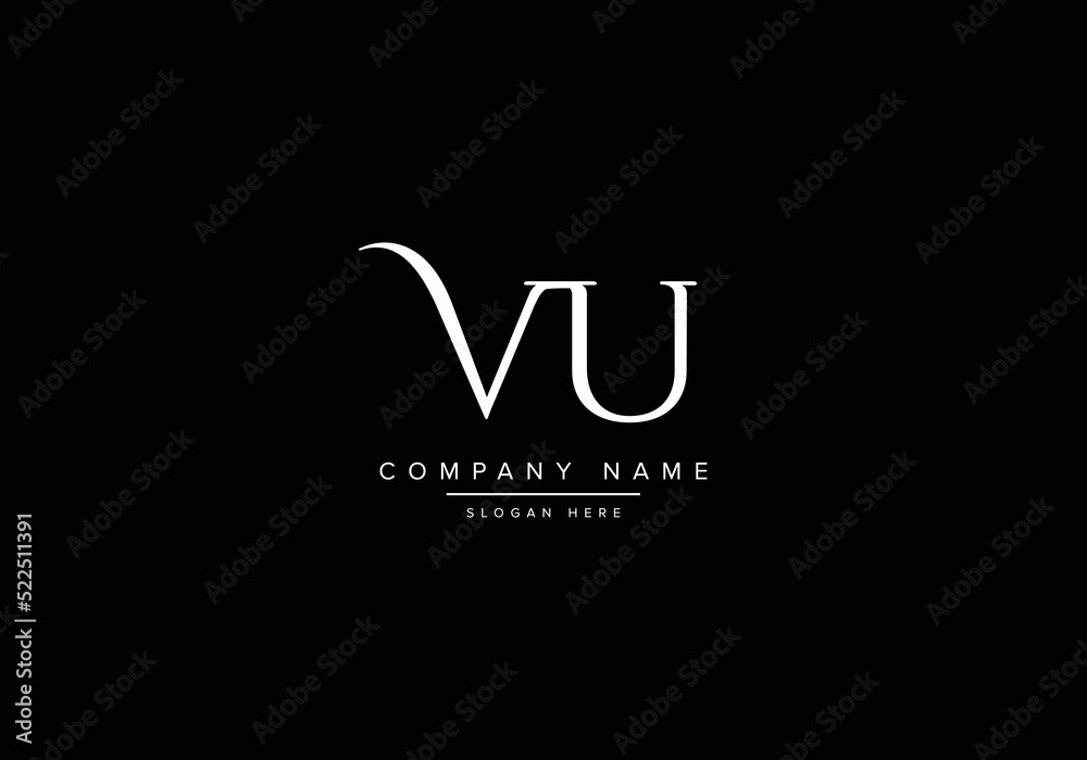 Letter VU monogram logo. mockup thin line art vector Stock Vector ...