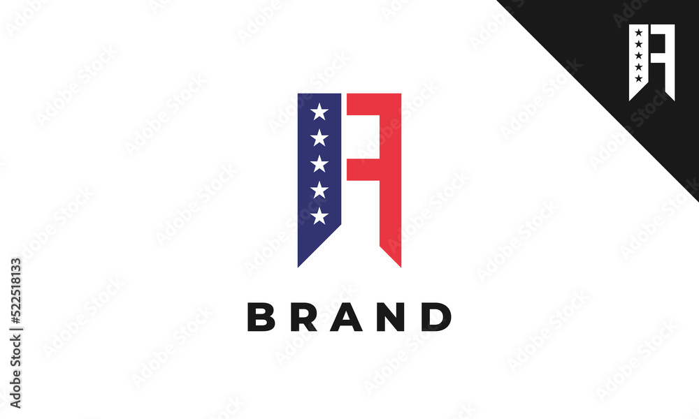 Letter A Logo Design With American Flag,Perfect For Veterans Day Symbol ...