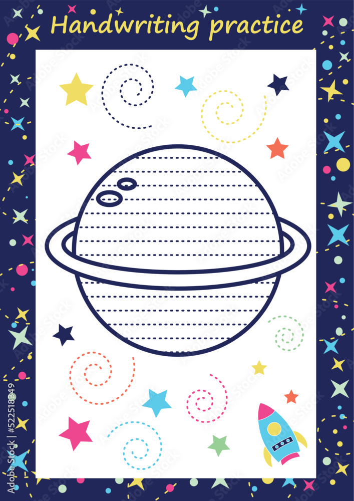 Preschool worksheet for practicing fine motor skills - tracing dashed ...