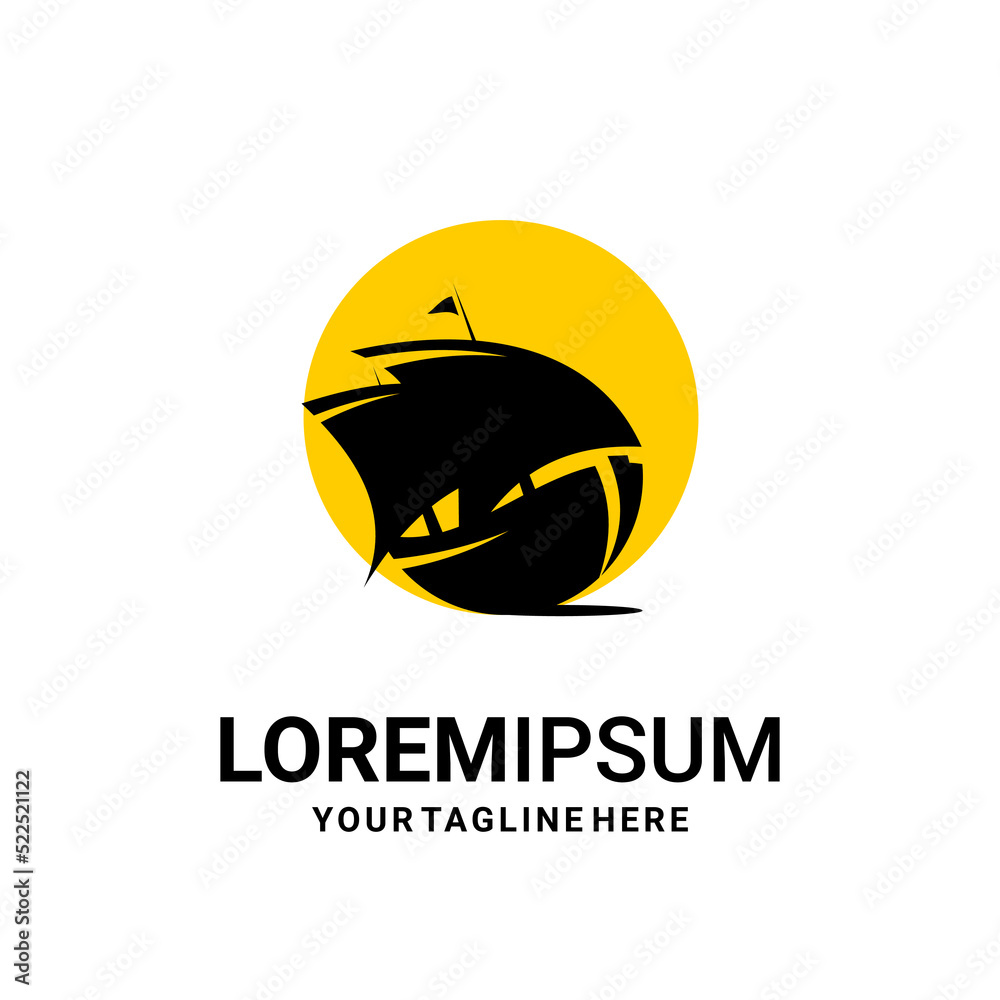 ilustrasi vektor logo perahu layar, perjalanan, tur dan logo ...