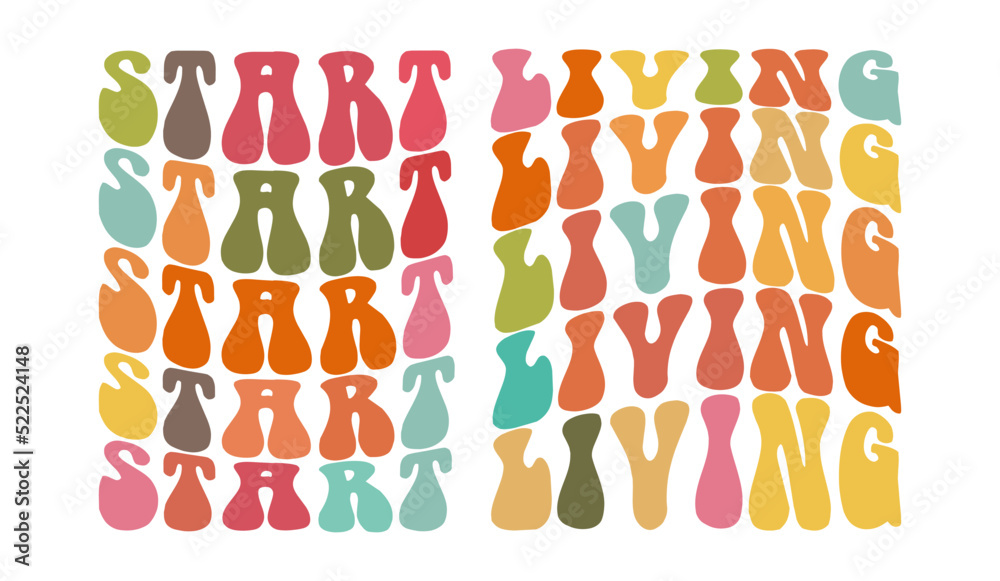 Start living, hand drawn lettering motivational, inspirational ...