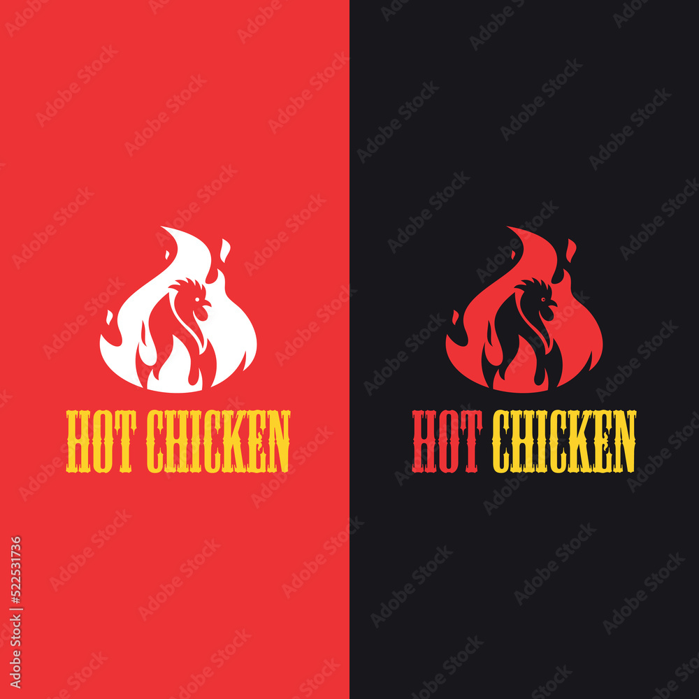 Hot Spicy Chicken Logo Design, Design element for poster, emblem, sign ...
