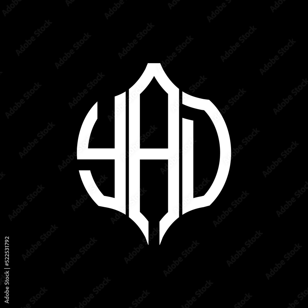 YAD letter logo. YAD best black background vector image. YAD Monogram ...