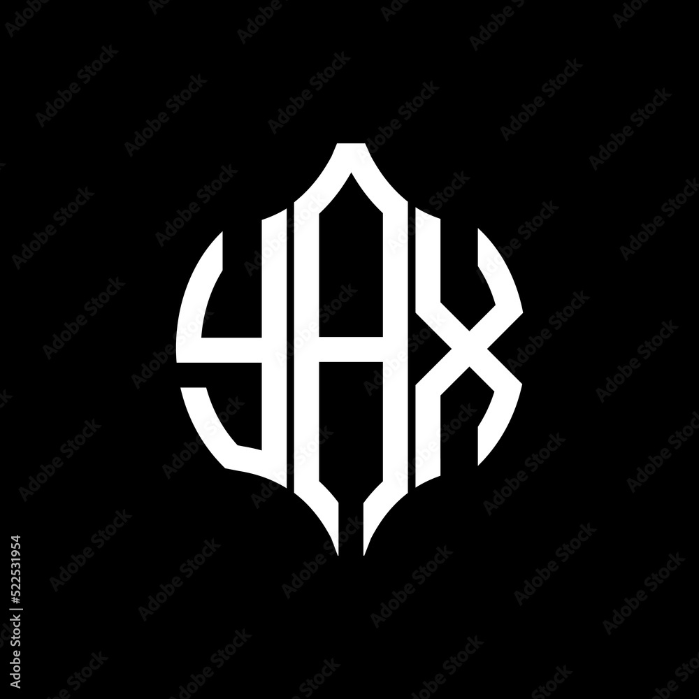 YAX letter logo. YAX best black background vector image. YAX Monogram ...