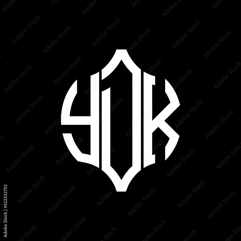 YDK letter logo. YDK best black background vector image. YDK Monogram ...