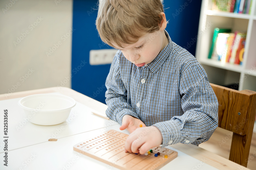 Montessori Beads Board. Learning to count and write numbers, prepare ...