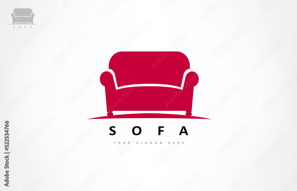 Sofa logo vector. Upholstered furniture design. Stock Vector | Adobe Stock