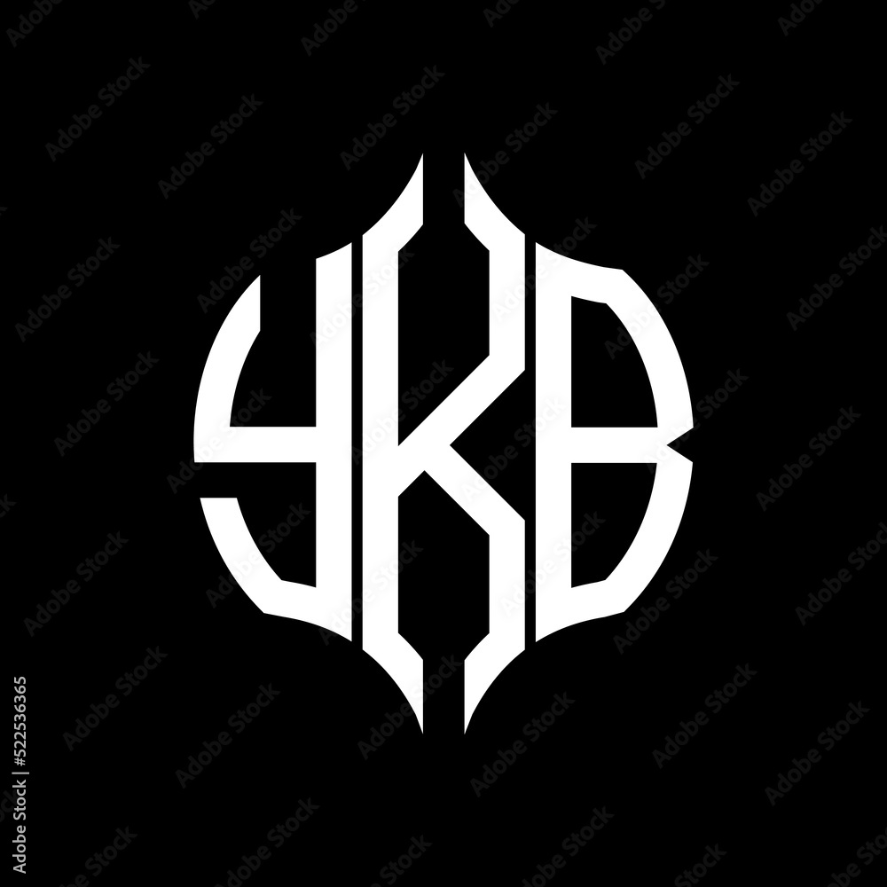 YKB letter logo. YKB best black background vector image. YKB Monogram ...