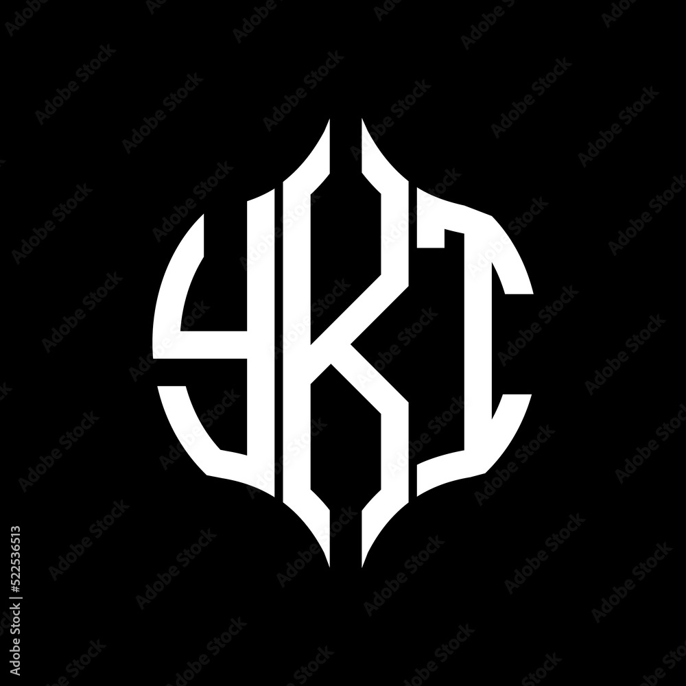 YKT letter logo. YKT best black background vector image. YKT Monogram ...