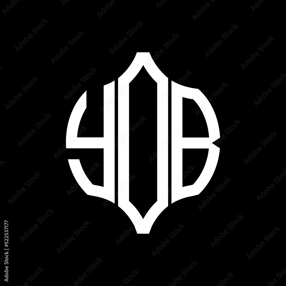YOB letter logo. YOB best black background vector image. YOB Monogram ...