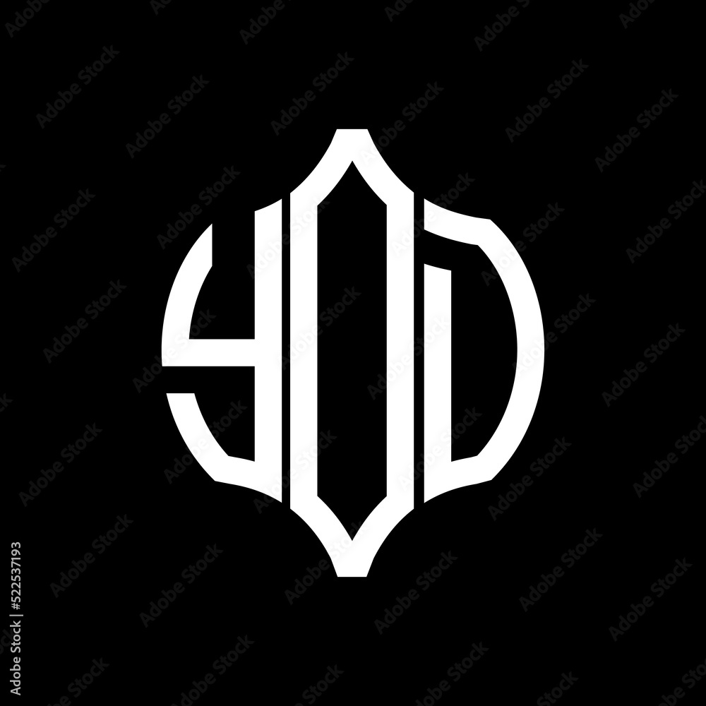 YOD letter logo. YOD best black background vector image. YOD Monogram ...