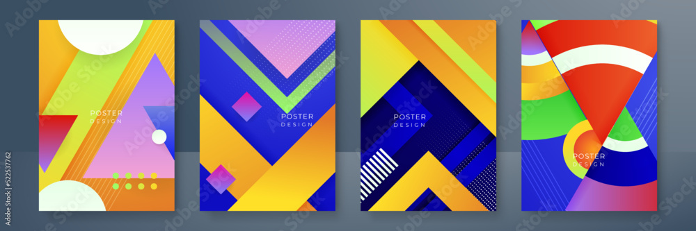 Colourful backgrounds set with modern abstract blurred color gradient ...