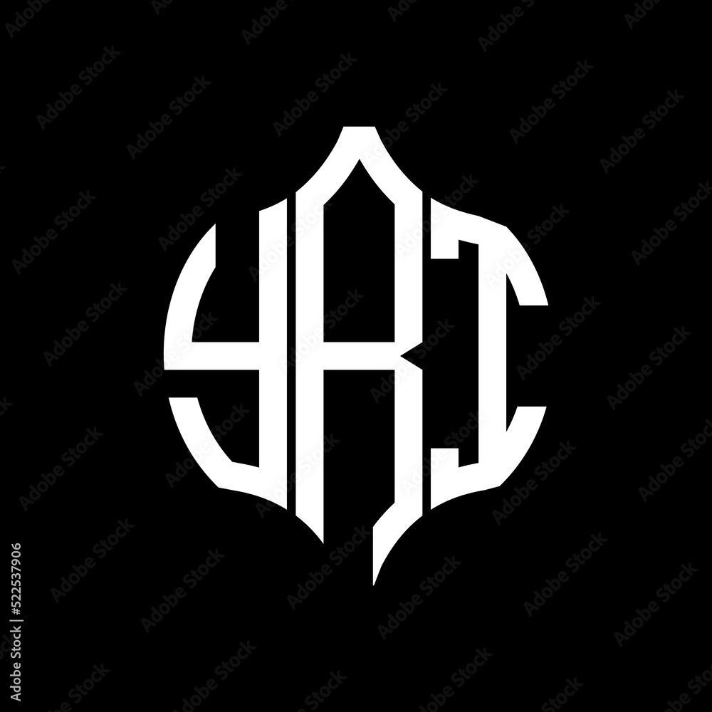 YRI letter logo. YRI best black background vector image. YRI Monogram ...
