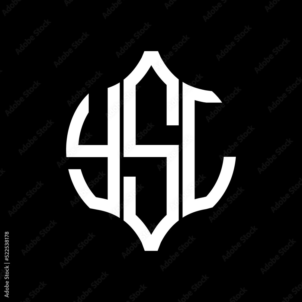 YSL letter logo. YSL best black background vector image. YSL Monogram ...