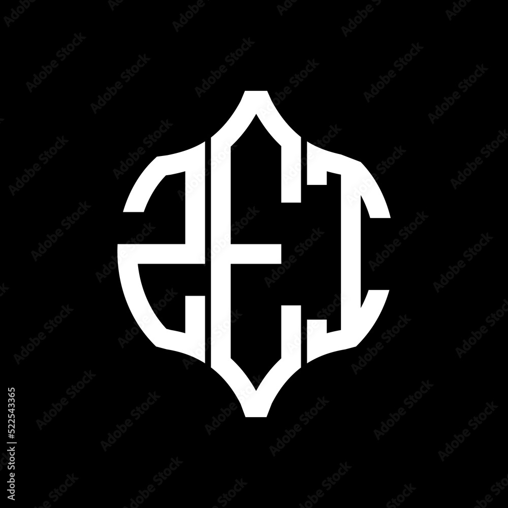 ZEI letter logo. ZEI best black background vector image. ZEI Monogram ...