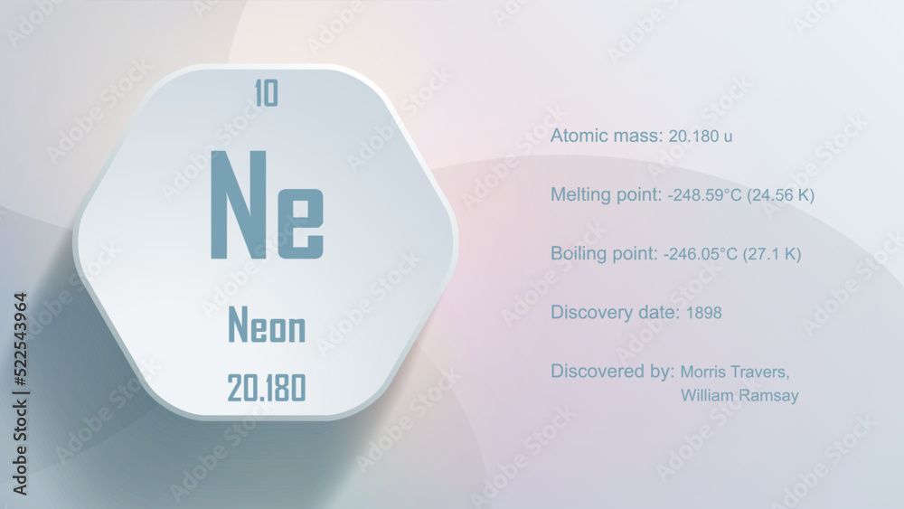Modern periodic table element Neon 3D Vector Illustration Stock Vector ...