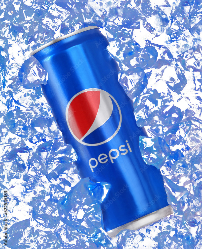 Milano, Italy - August 08, 2022: Wrinkled Pepsi Cola can on gray ...