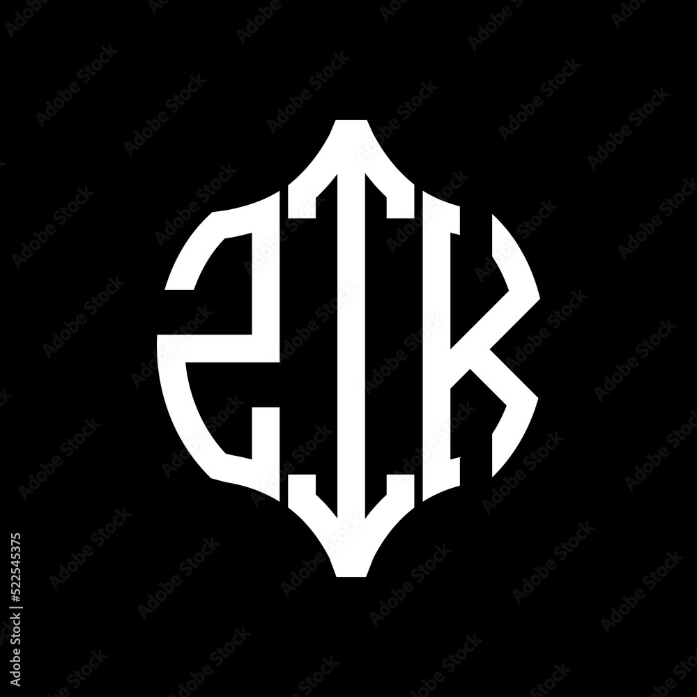 ZIK letter logo. ZIK best black background vector image. ZIK Monogram ...